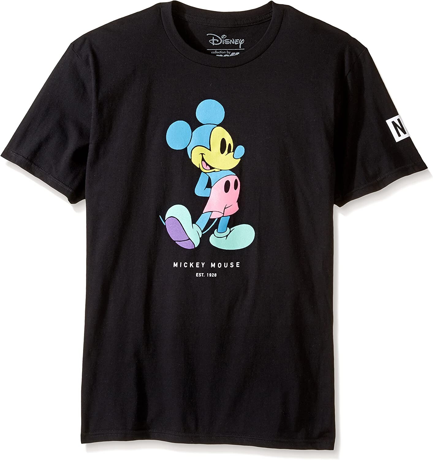 Neff Mens Mickey Mouse Pastel T-Shirt Casual Crew Neck Tee Black Size ...