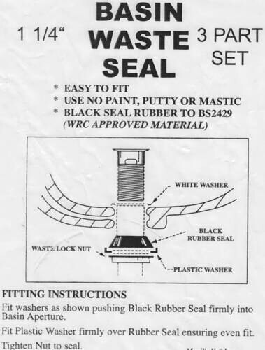 Basin Mate Waste Seal Washer Kit for Slotted / Unslotted Bathroom Waste ...