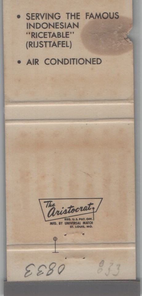 Matchbook Cover - Listed Girlie #833 Floating Restaurant Bali Aruba | eBay