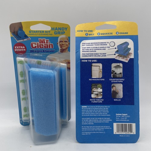 Set Of 2 Mr Clean Magic Eraser Reusable Handy Grip + 1 Pad Extra Power ...