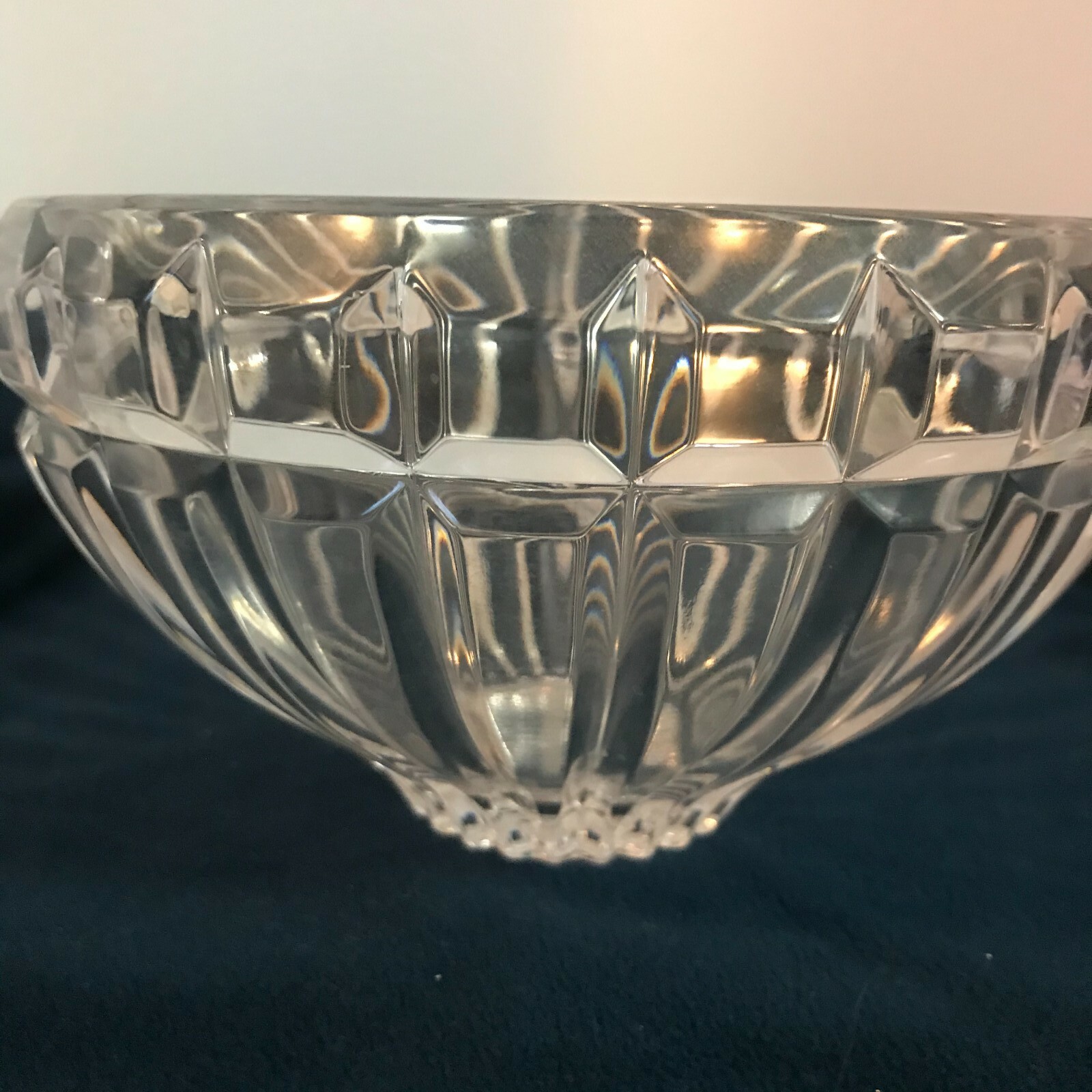 Mikasa Crystal Bowl Heavy Reflections Lines and Squares 4-1/2" Tall 8 ...