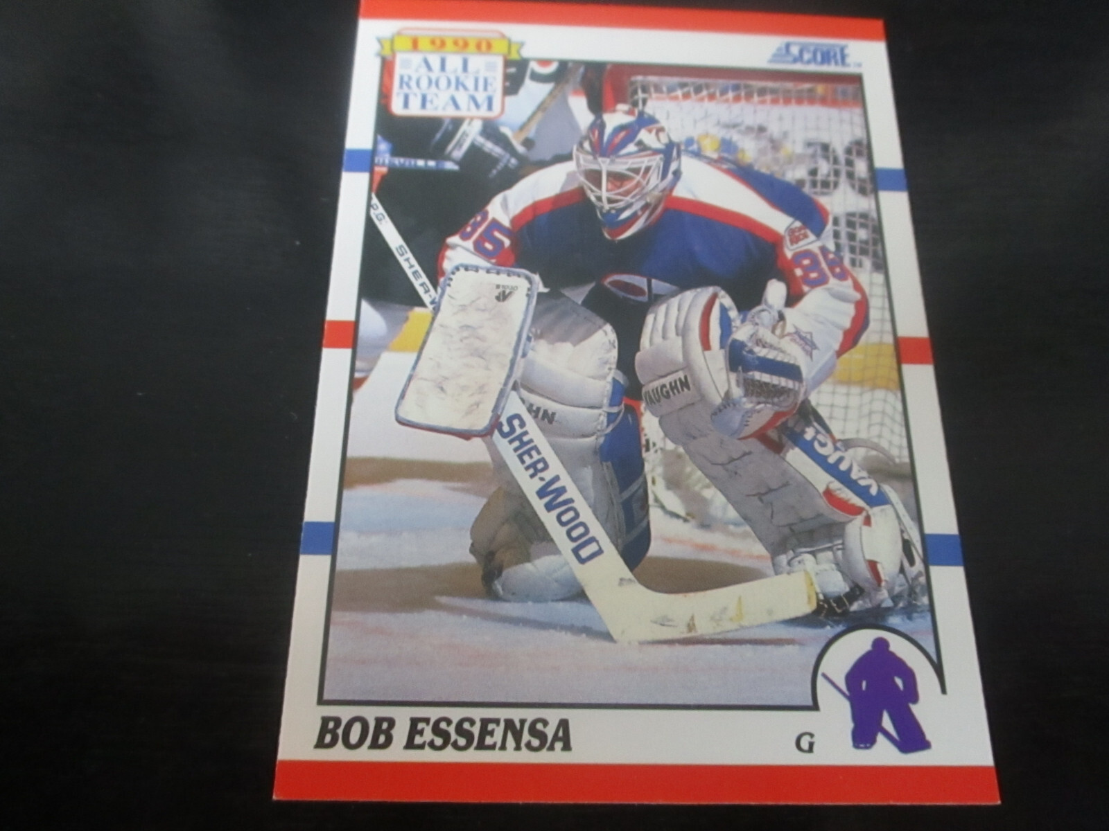 bob essensa (winnipeg jets -goalie) 1990/91 score ALL ROOKIE TEAM card ...