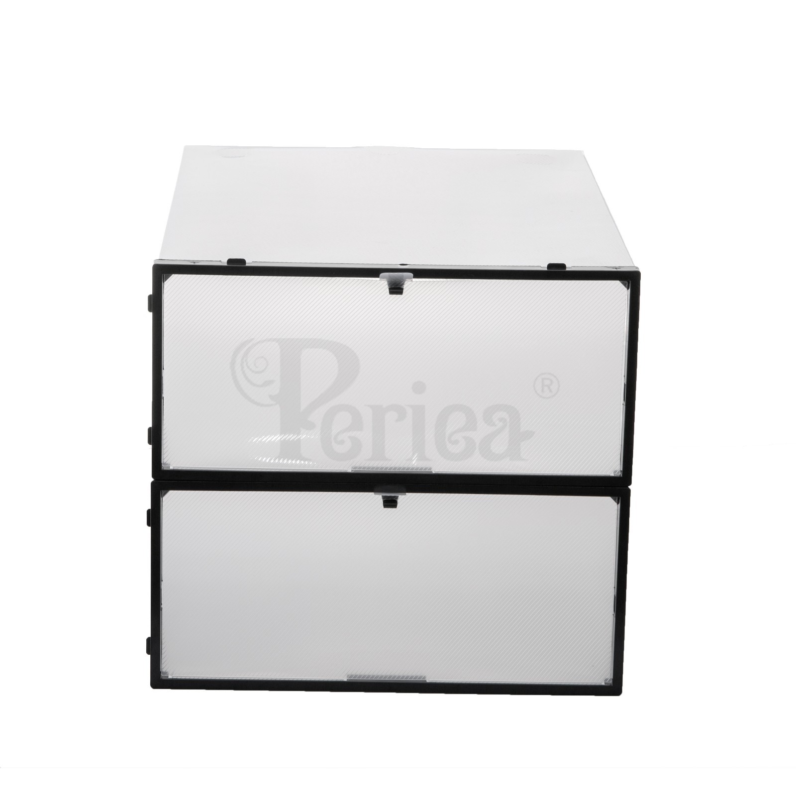 Periea Clear Plastic Shoe Storage Boxes Stackable Drawers Organiser ...