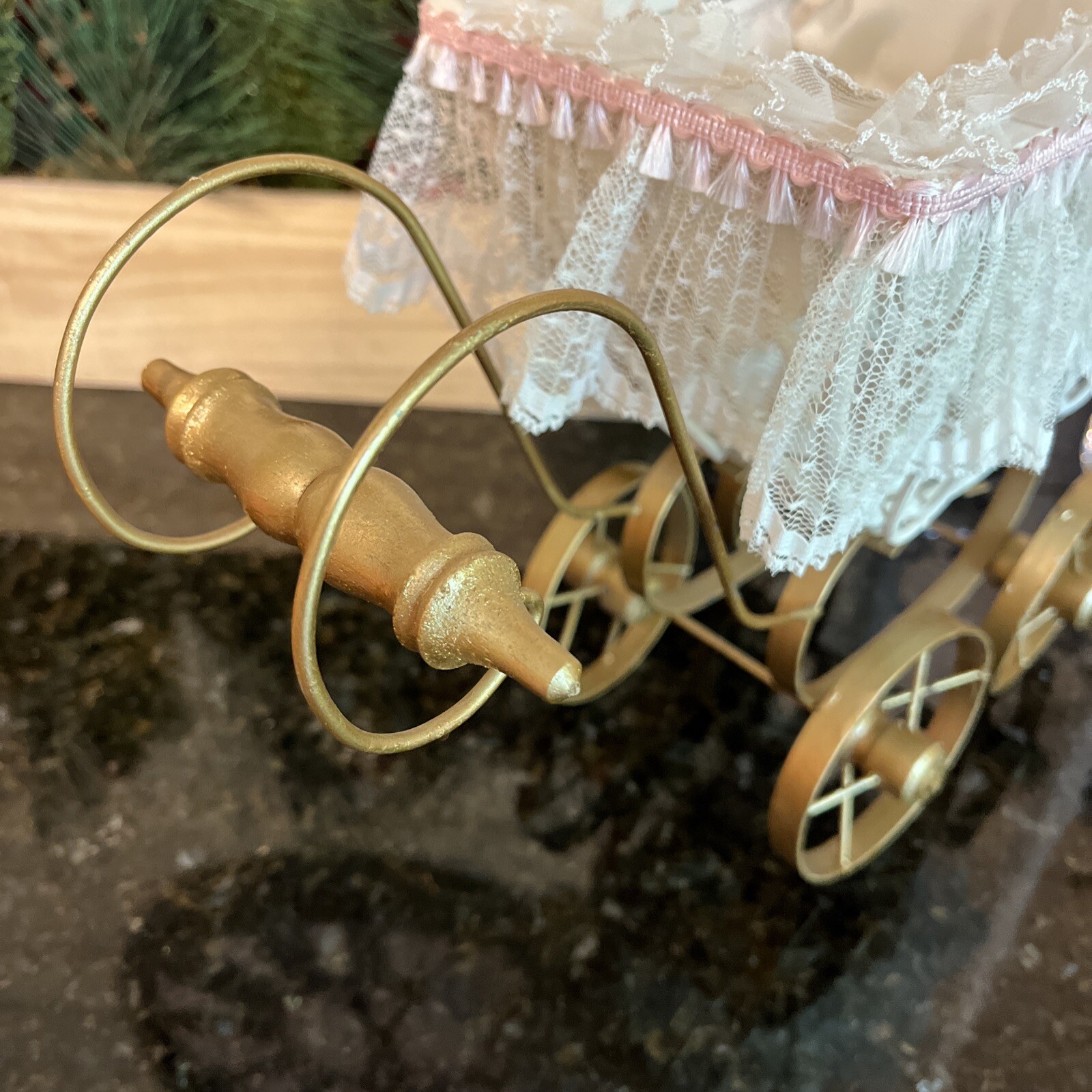 Paradise Galleries Baby Doll Pram Victorian Style Shabby Chic Carriage ...