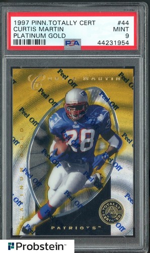 1997 Pinnacle Totally Certified Platinum Gold Curtis Martin Patriots ...