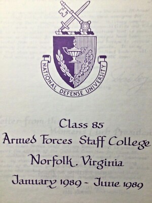 US Armed Forces Staff College Cookbook. Class #85. Vintage. Norfolk ...