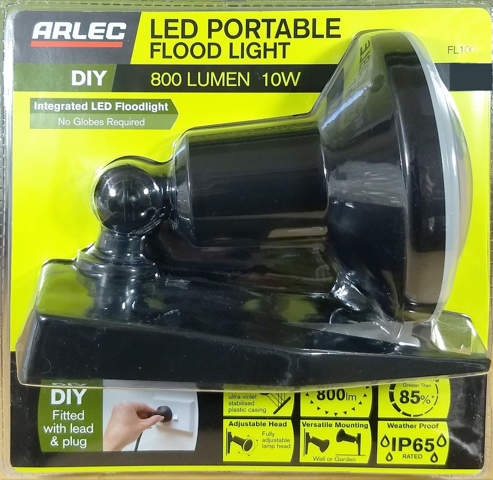 6 x Arlec 10W LED Portable Floodlights IP65 Cool Daylight 5700K Cord ...