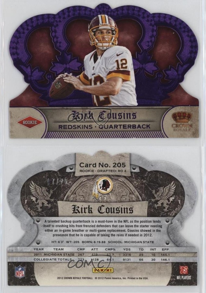 2012 Crown Royale Purple 7/25 Kirk Cousins #205 ez6 | eBay