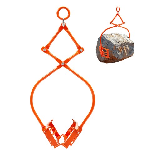 VEVOR 24in Stone Lifting Tongs 2 Claw Steel Rock Tongs Swivel Log ...