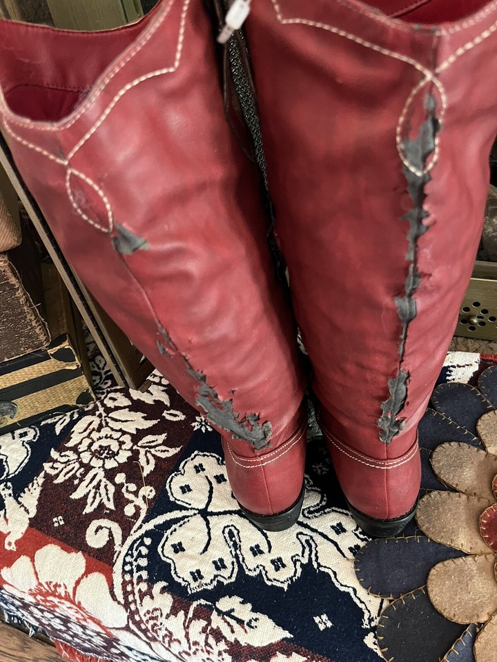 Primitive Cowboy Boots For Decorating. 17-1/2” Tall Size 9 | eBay