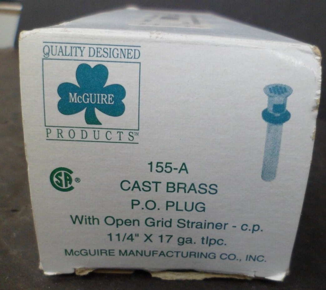 McGuire 155-A Cast Brass P.O. Plug With open grid strainer 1 ¼” x17ga ...
