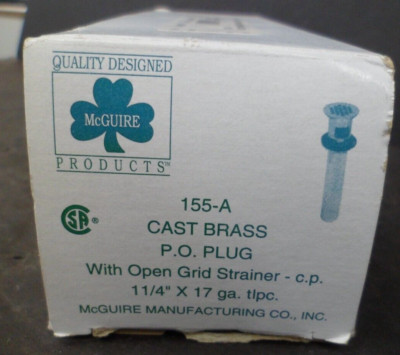 McGuire 155-A Cast Brass P.O. Plug With open grid strainer 1 ¼” x17ga ...