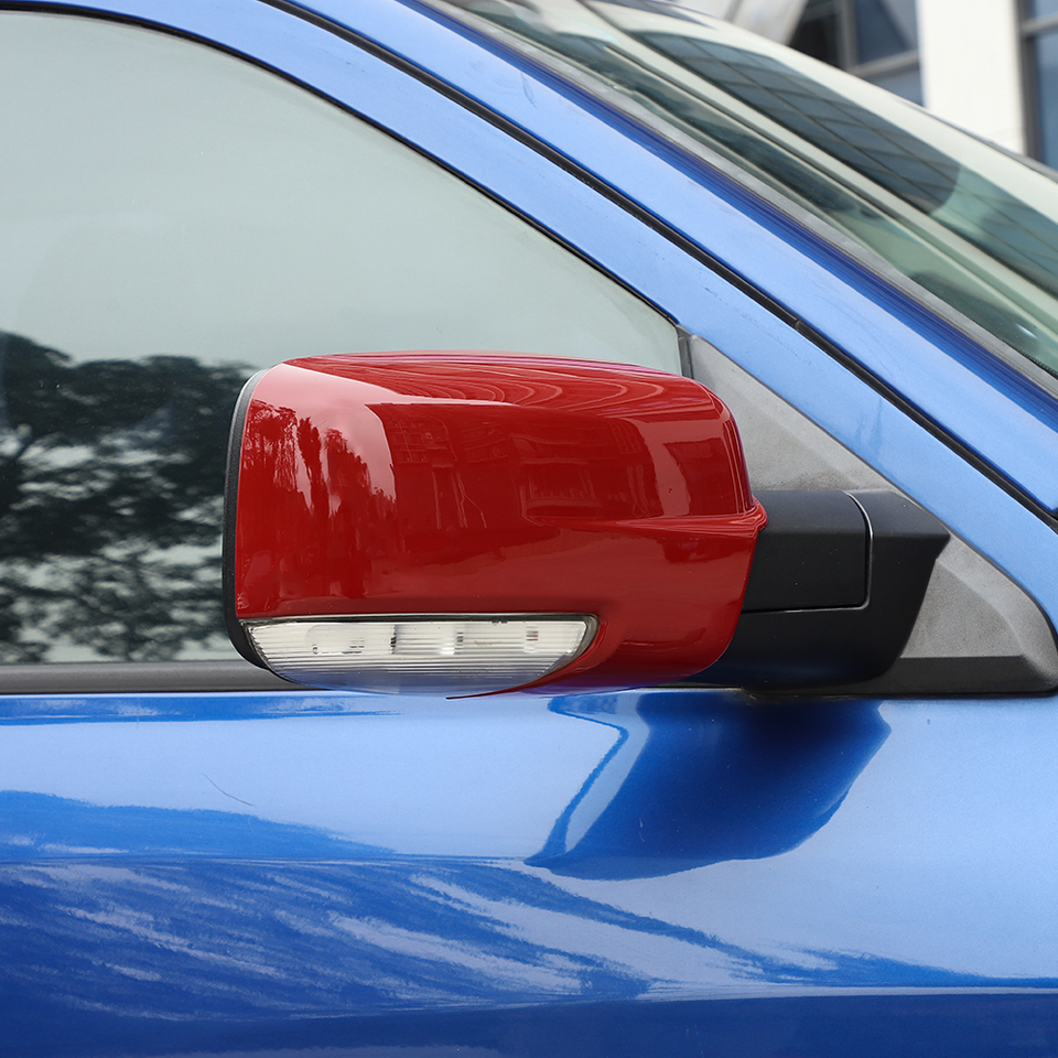 Red Side Door Mirror W/ LED Signal Cap Covers Accessories For 2011-17 ...