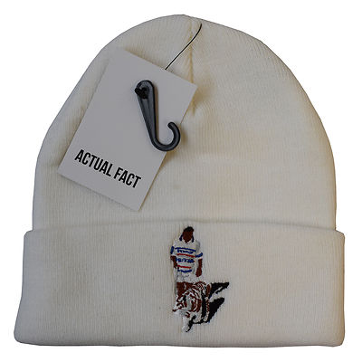 Actual Fact Mike Tyson Tiger Beanie Winter Boxing Roll Up White Wooly ...
