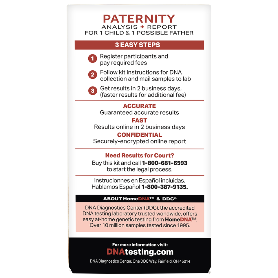 Identigene DNA Paternity Collection Confidential Test Kit Fast and ...