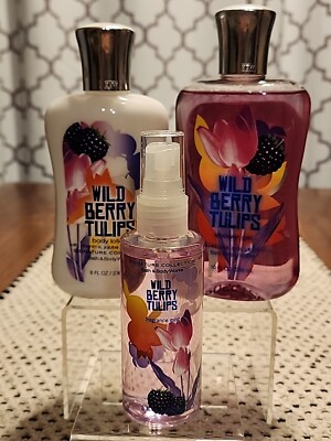Bath & Body Works Wild Berry Tulips 3 Piece Set Lotion Shower Gel ...