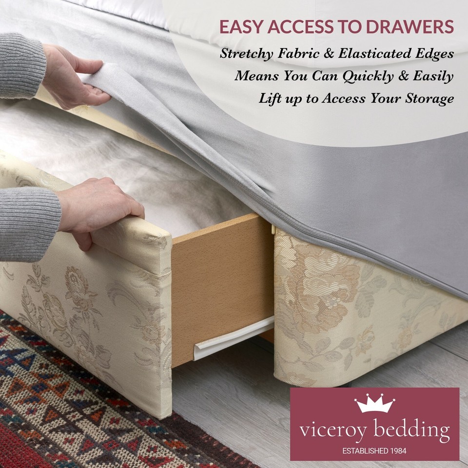 Luxury FAUX SUEDE Divan Bed Base WRAP Frame Cover Valance Elasticated ...