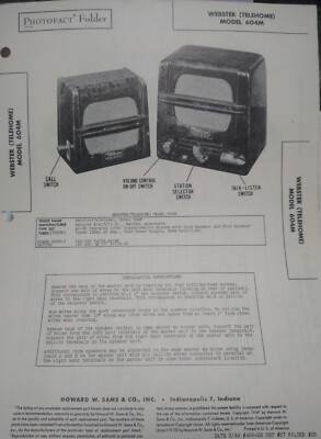 Vintage Photofact Webster Model 604M A45 | eBay