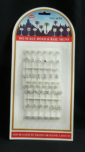Model Power HO Gauge 1454 - Road and Rail Signs 24 for Train Railroads ...