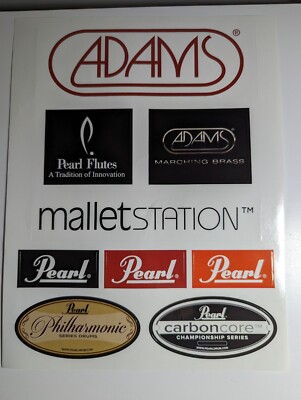 Adams Marching Pearl Drums Sticker Sheet Decal Mallets Flute Pearl ...