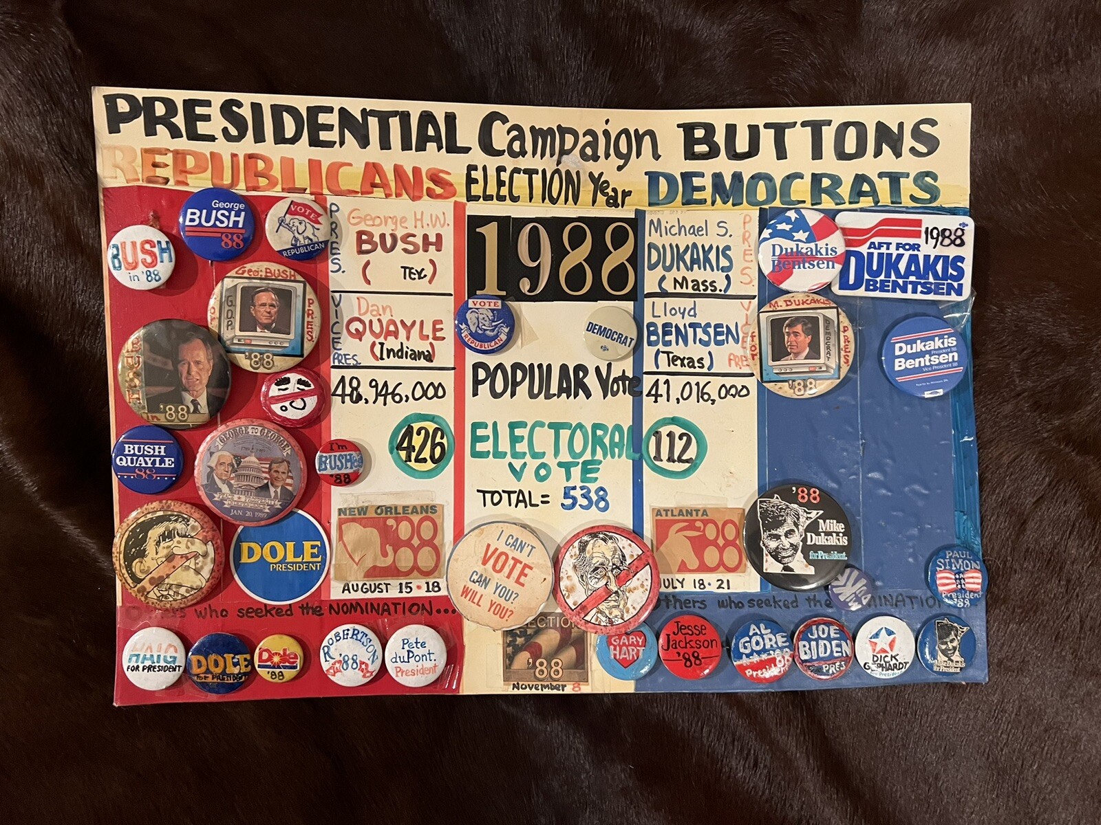 HUGE VINTAGE PRESIDENTIAL CAMPAIGN BUTTON COLLECTION. OWN A PIECE OF ...