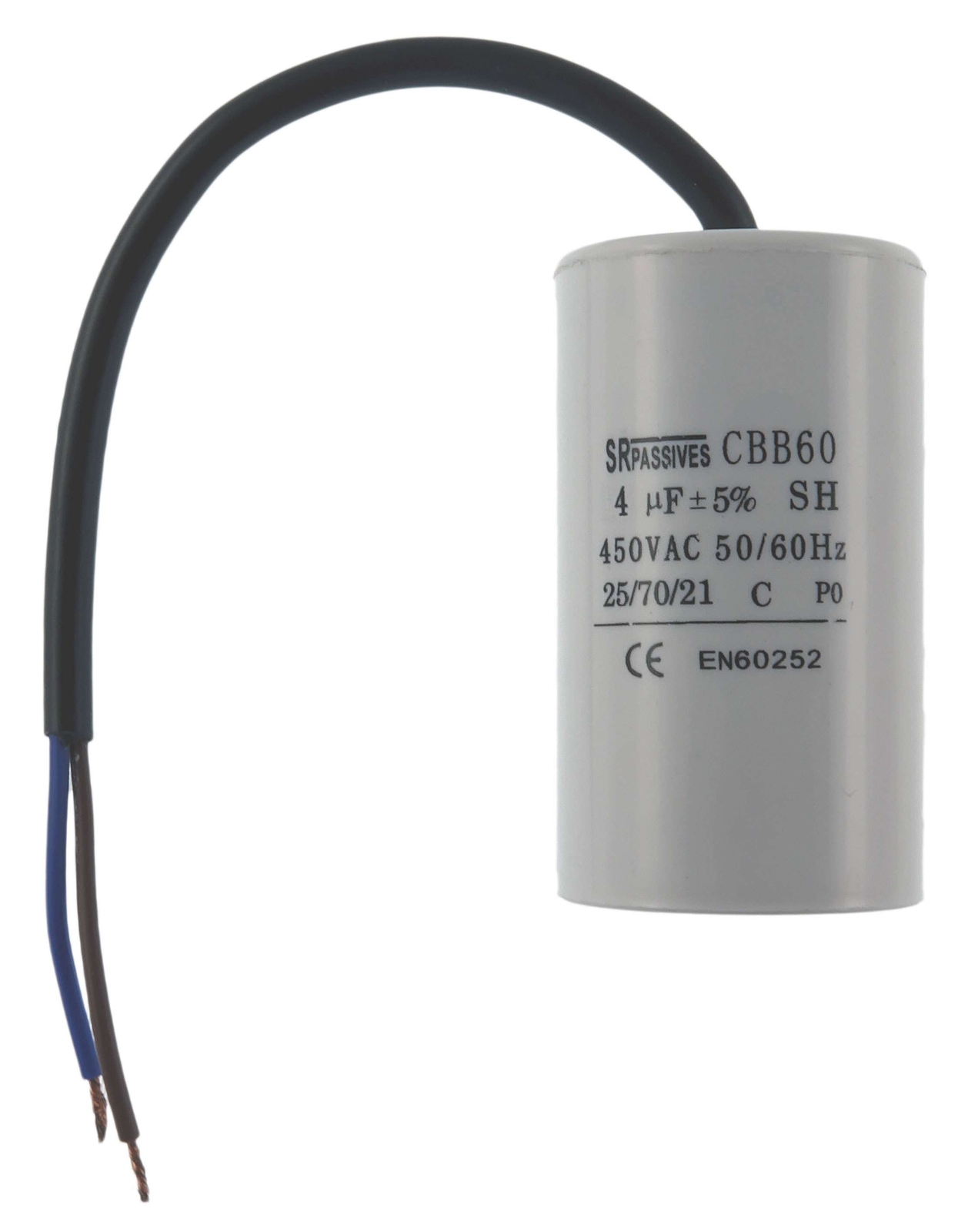 Capacitor Engine 4µF 4uF 450V IN Threads Cable CBB60 start-up/Permanent ...