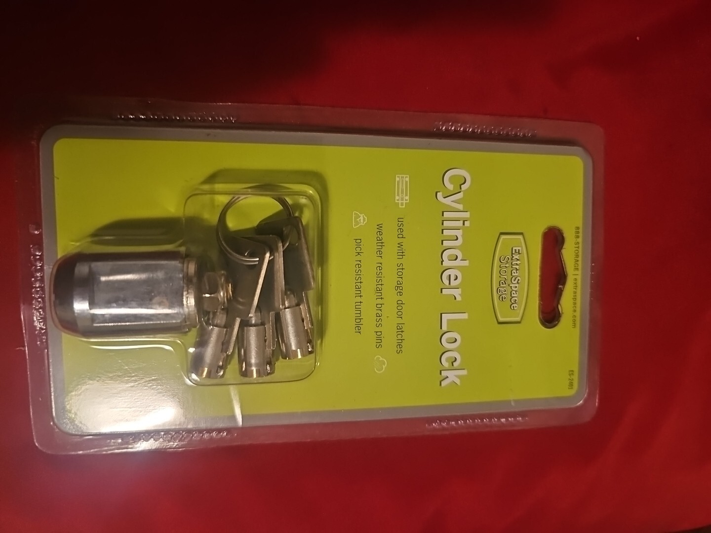 Extra Space Storage Cylinder Lock with 3 Tubular Keys ES-2401 for ...