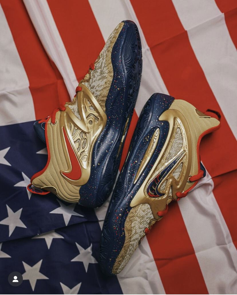 Nike KD15 Olympic Gold Navy Blue Red Undefeated DC1975 700 Men's Shoe ...