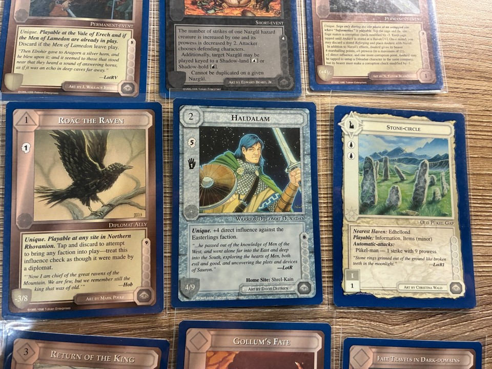 Middle earth Card Game Lot Meccg Lotr Hobbit Tcg Unlimited Rares ...