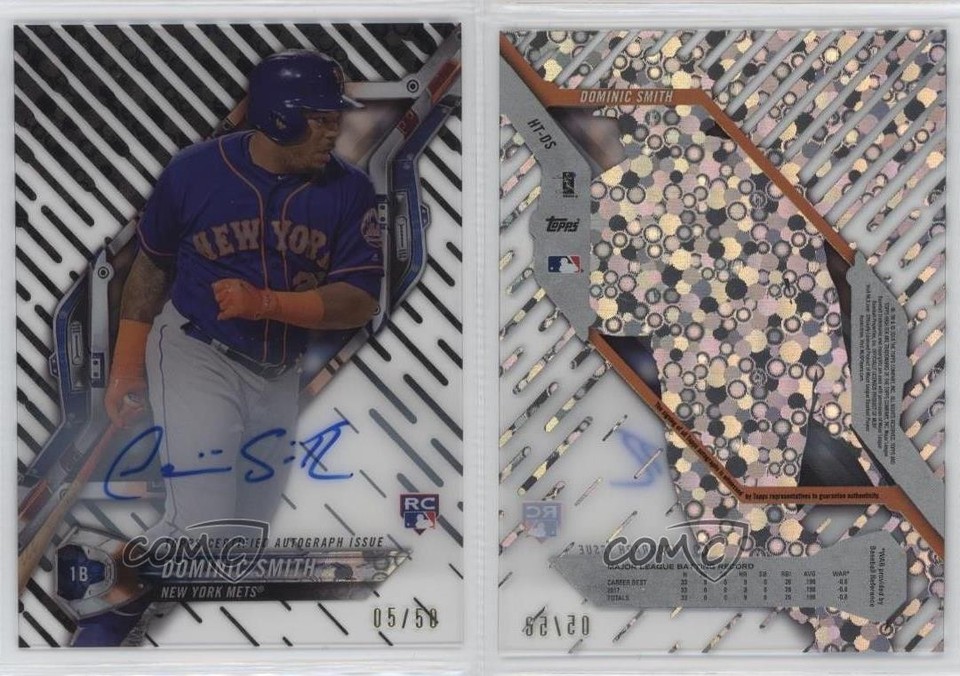 2018 Topps High Tek 5/50 Dominic Smith #HT-DS Rookie Auto RC ms9 | eBay