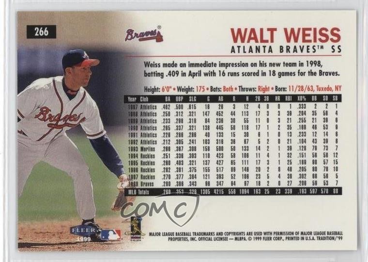 1999 Fleer Tradition Walt Weiss #266 | eBay