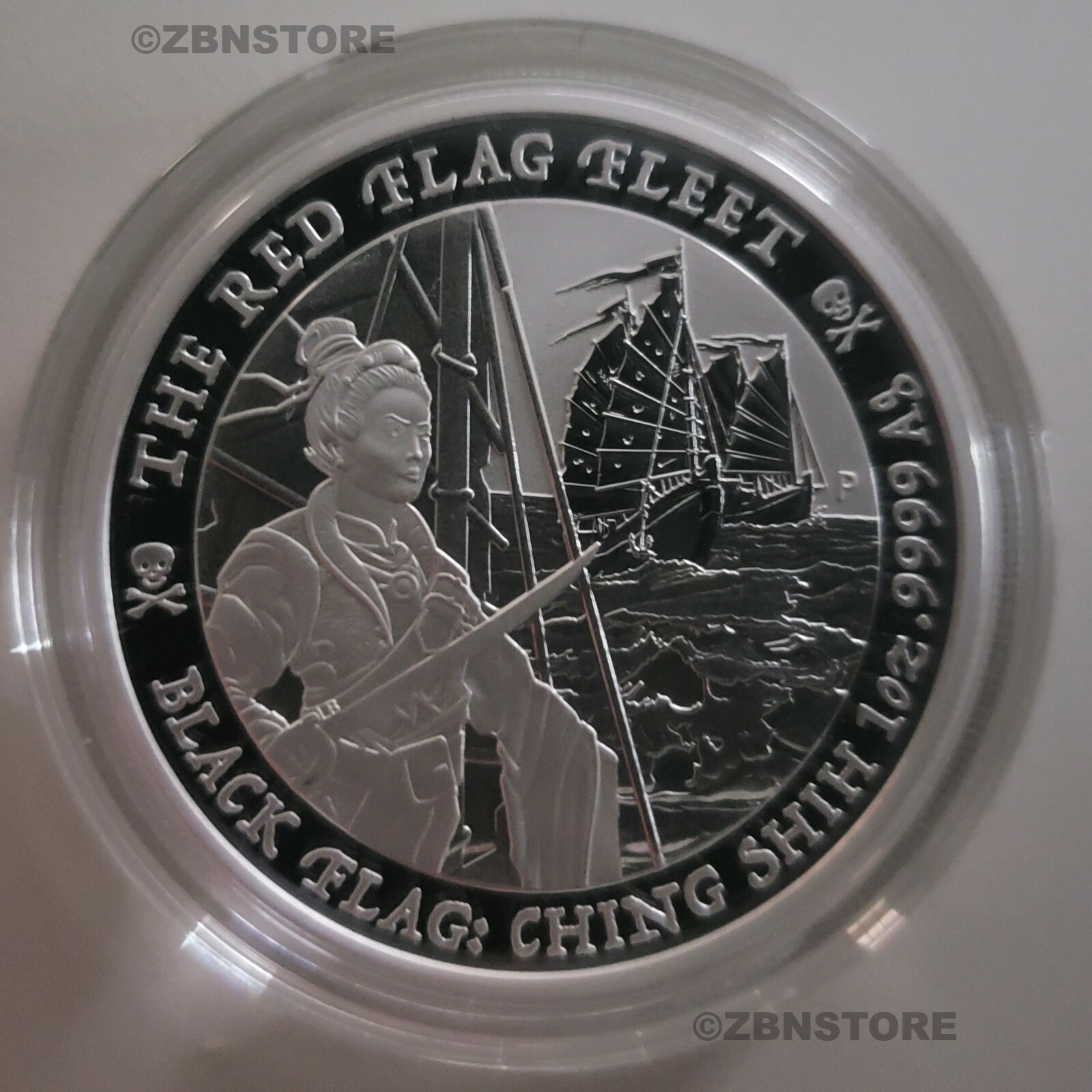 2021 Tuvalu 1oz Silver Black Flag: Ching Shih The Red Flag Fleet Coin ...