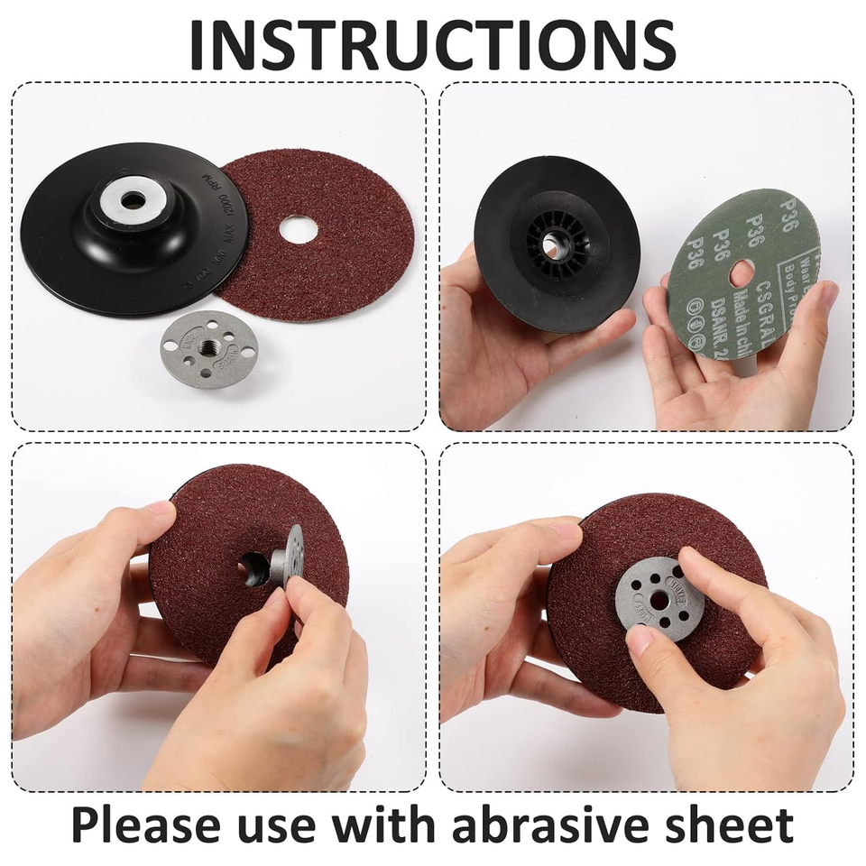 3 Pieces 4-1/2 Inch 14 Mm Sanding Disc Backing Pads Replacement Disc ...