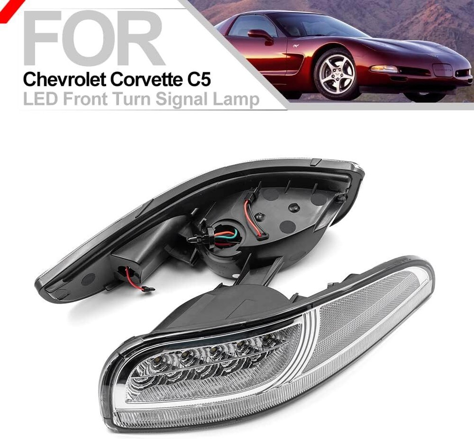 clear LED DRL/Sequential Front Turn Signal Light Kit For 97-04 Chevy ...