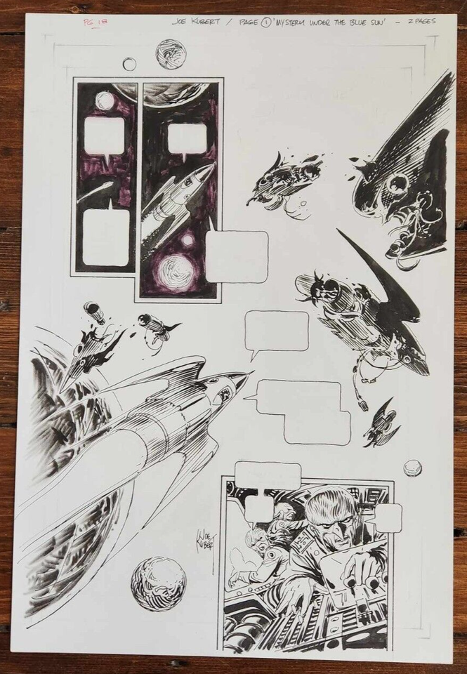 JOE KUBERT Hawkman original art: Action Comics Annual #10 - 2 pg story ...
