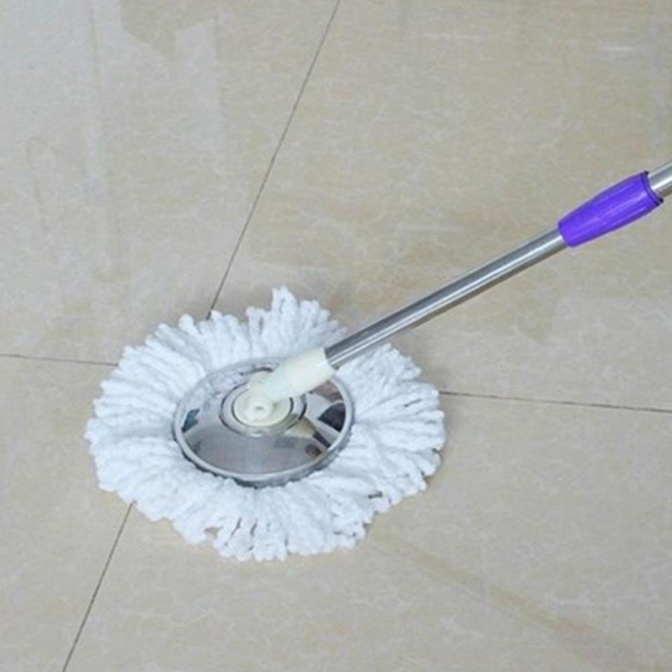 2pcs Spinning Magic Spin Mop Microfiber Rotating Heads Mop Floor (White ...