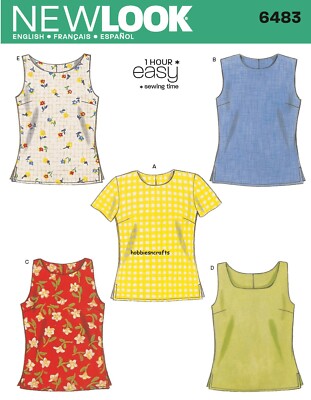 NEW LOOK 6483 MISSES' QUICK & EASY TOPS IN 4 STYLES Sewing Pattern ...