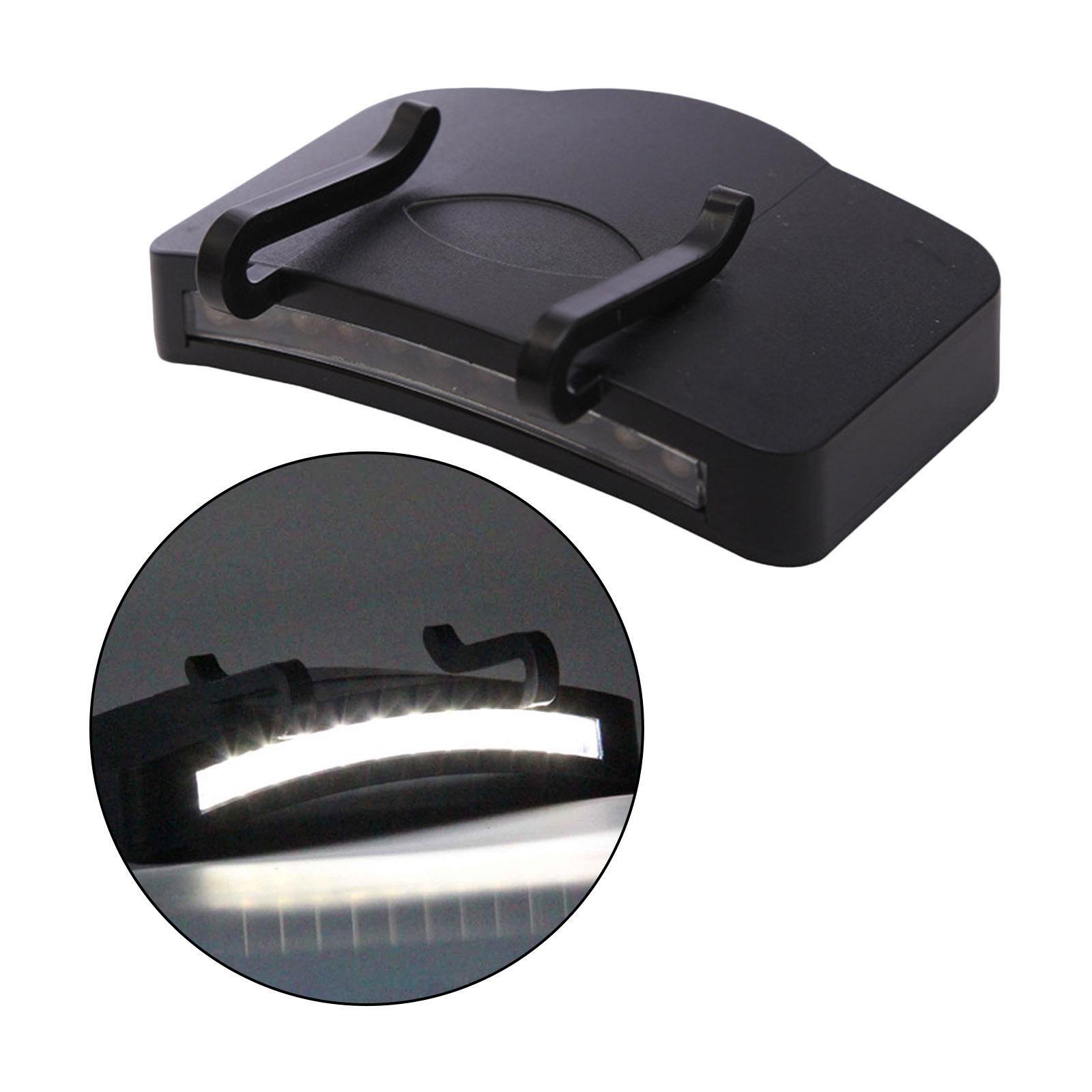2X Clip On Cap LED Head Lamp Hat Light Torch Headwear Brim Fishing ...