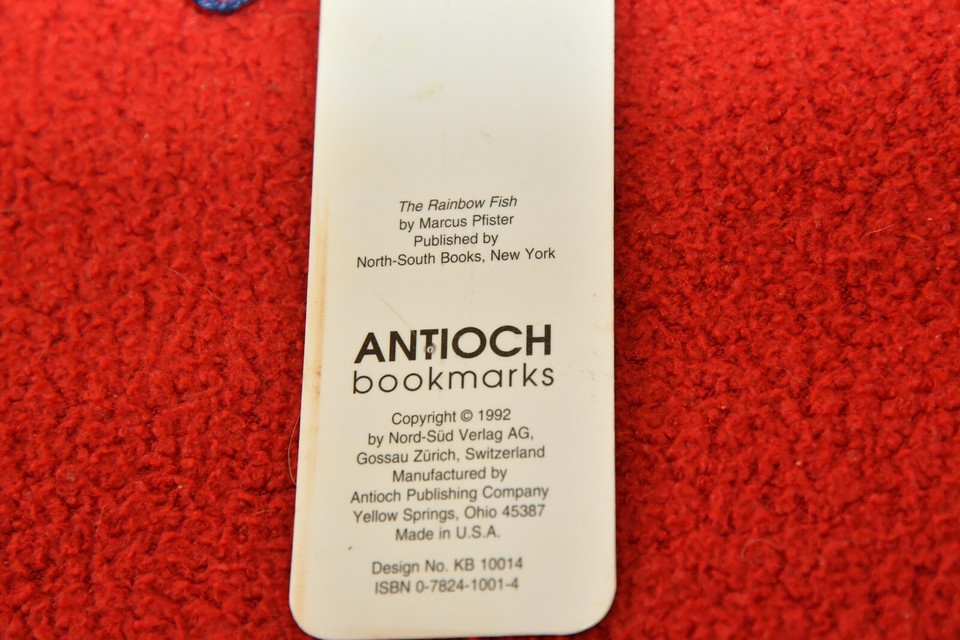 The Rainbow Fish by Marcus Pfister Antioch Bookmark 1992 Made in the ...