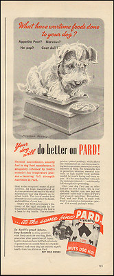 1945 Vintage ad for Pard`Swift's Dog Food Art Schnauzer WWII era ...