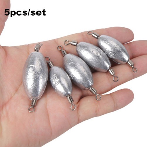 Line Sinkers Hook Connector Olive Shaped Sinker Droplets Fishing Lead ...