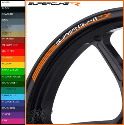 KTM SUPERDUKE R Wheel Rim Stickers Decals - 20 Colours - super duke ...