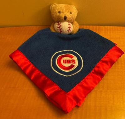 Vintage Chicago CUBS Major League Baseball Red Blue Security Blanket ...
