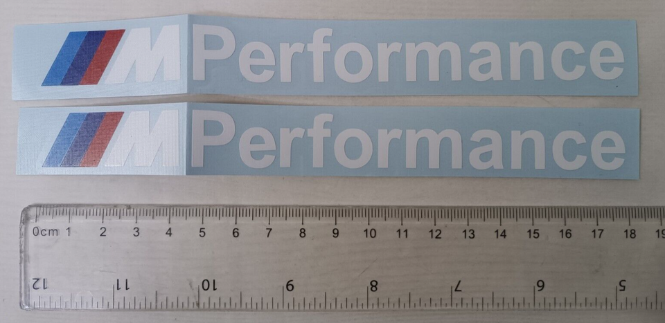 2x BMW M Performance White letters decal sticker for E90 E46 F20 F30 ...