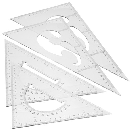 4Pcs Geometry Triangle Rulers Drawing Rulers Measurement Tools | eBay