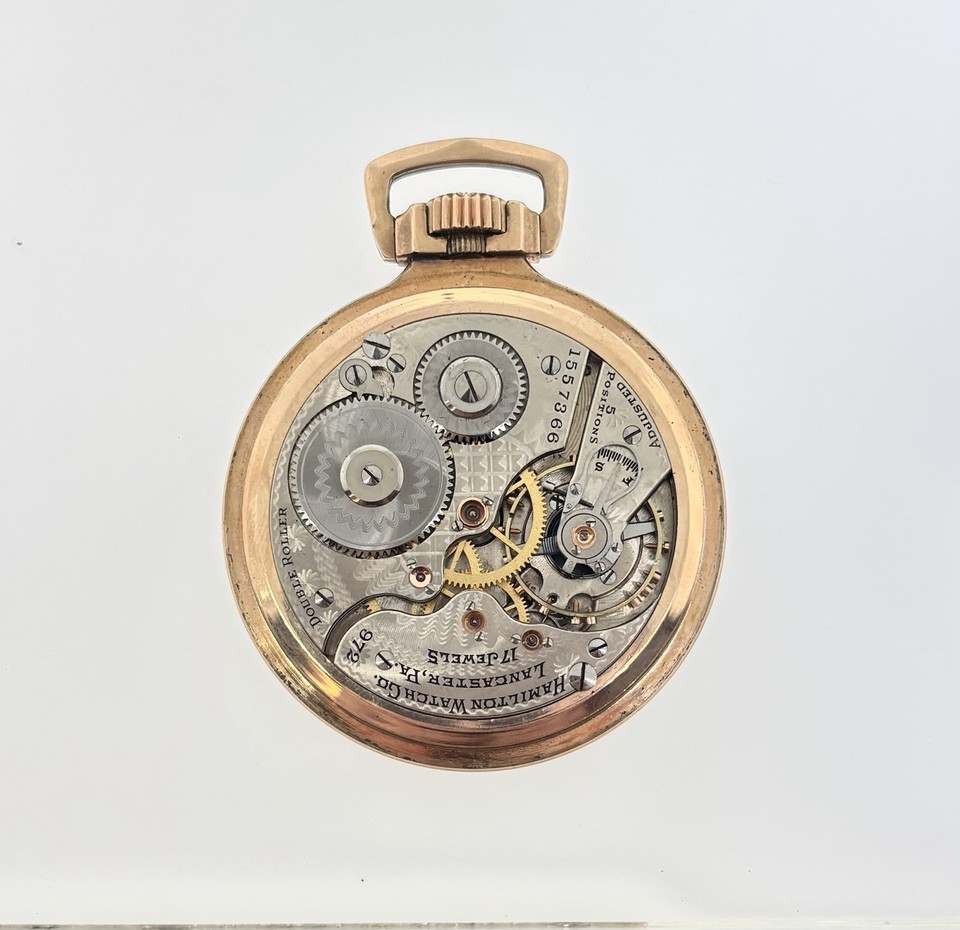 Hamilton Pocket Watch 972 10k Gold Fill Size 16 Lever Set Railroad ...