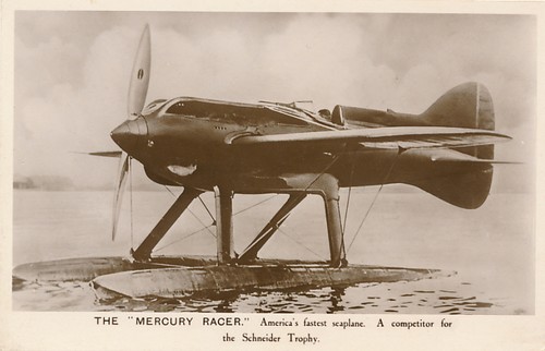 AVIATION Seaplane Mercury Racer Schneider Race early vintage bromide RP ...