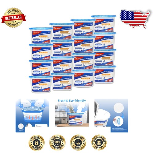 Compact Humidity Absorber Boxes, 16 Pack, Fragrance-Free Moisture ...