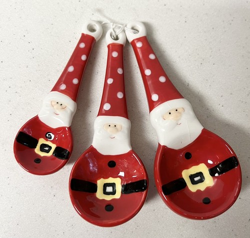 Set Of 3 Francesca's Christmas Santa Claus Nesting Measuring Spoons ...