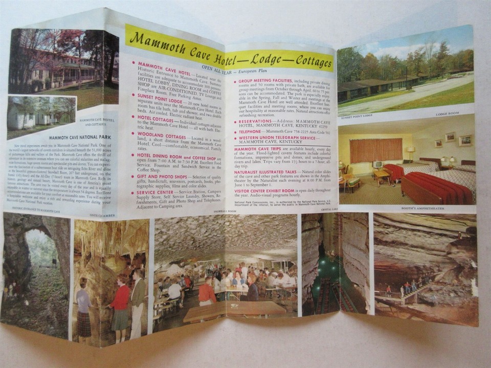 1964 Mammoth Cave National Park Kentucky brochure | eBay